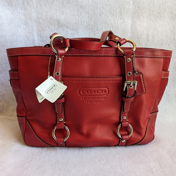 Coach | Bags | Coach Red Leather Gallery Tote | Poshmark